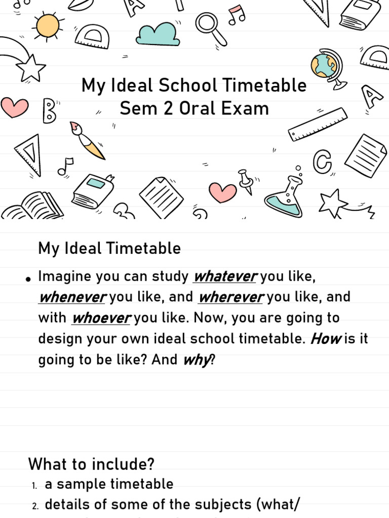 Design Your Ideal School Timetable | PDF