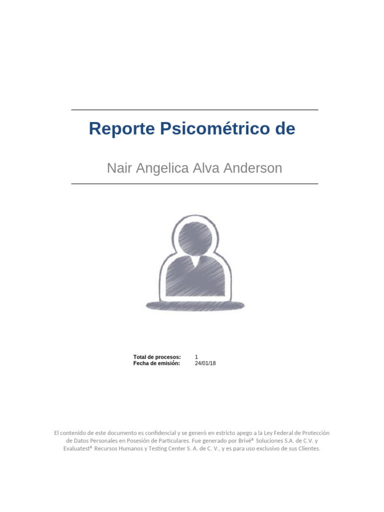 ReportePsicometrico Nair Angelica Alva Anderson | PDF | Gestión de ...