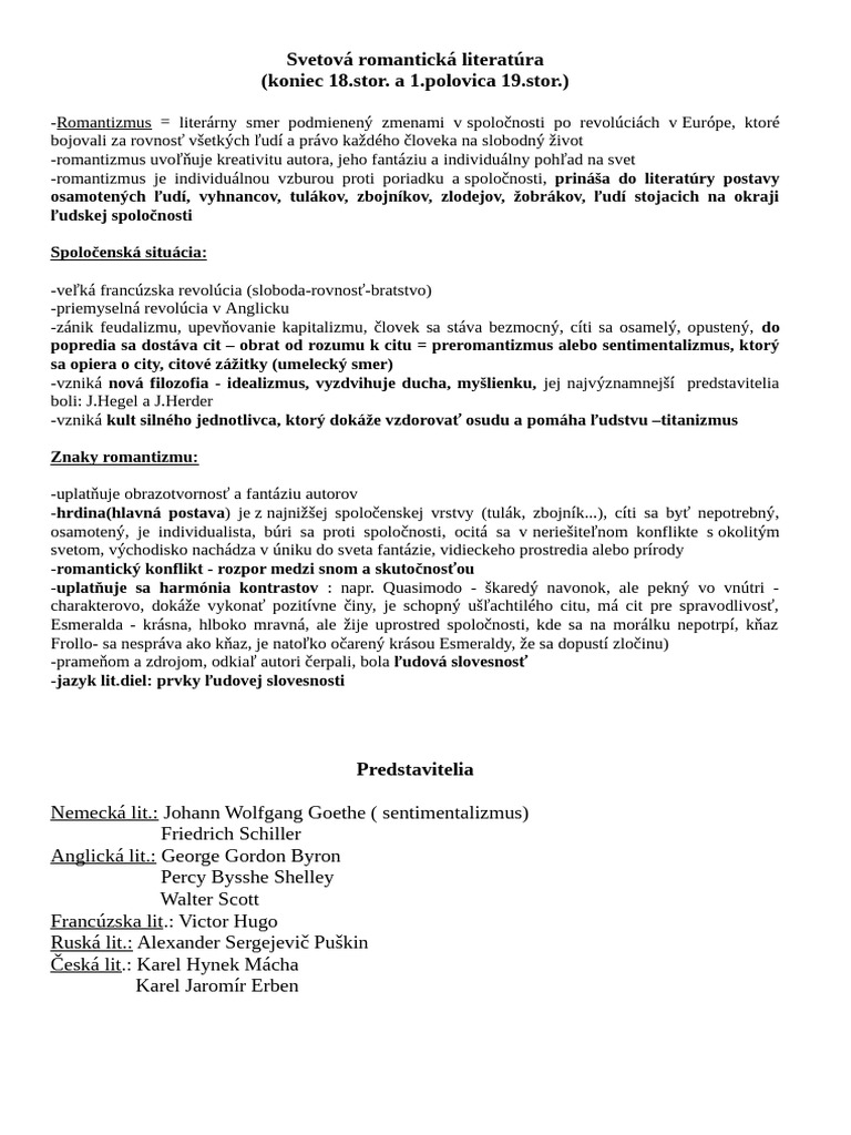 Romantizmus-svet.a slov. | PDF