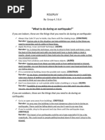 EARTHQUAKE Roleplay (SCRIPT) | PDF | Earthquakes