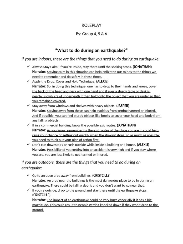 Science Roleplay Earthquake | PDF | Earthquakes | Seismology