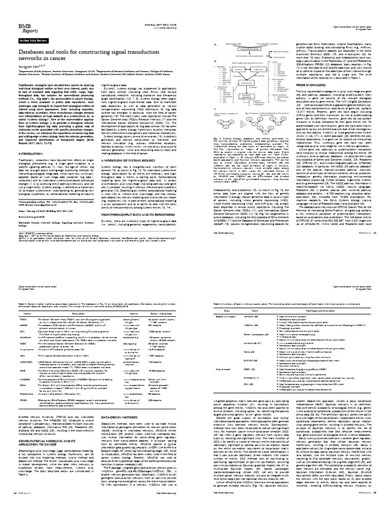Cancer Signal Transduction Networks | PDF | Systems Biology | Proteomics