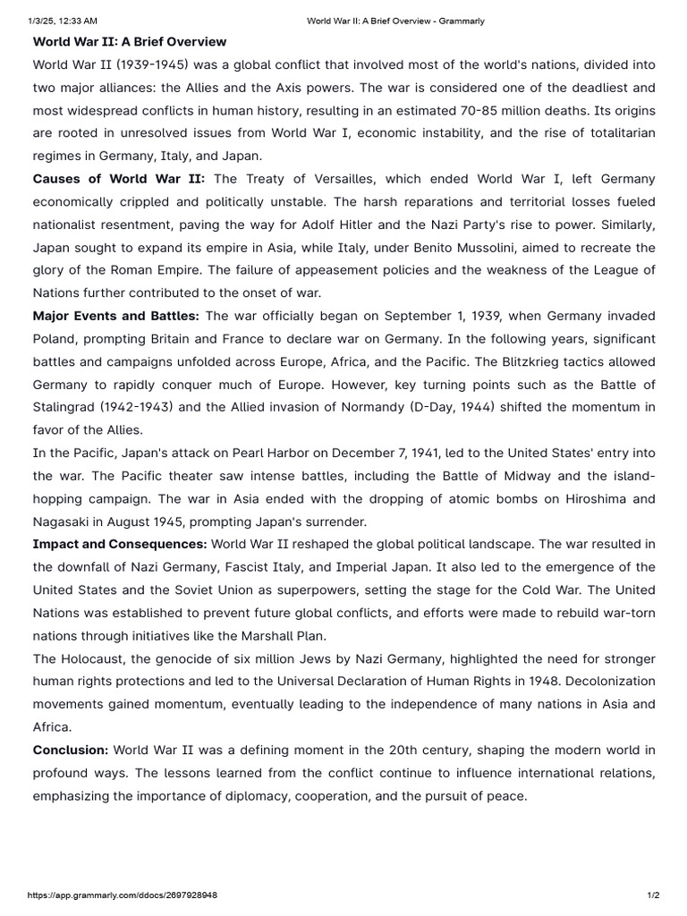 World War Ii Causes Events Impact Pdf World War Ii Allies Of