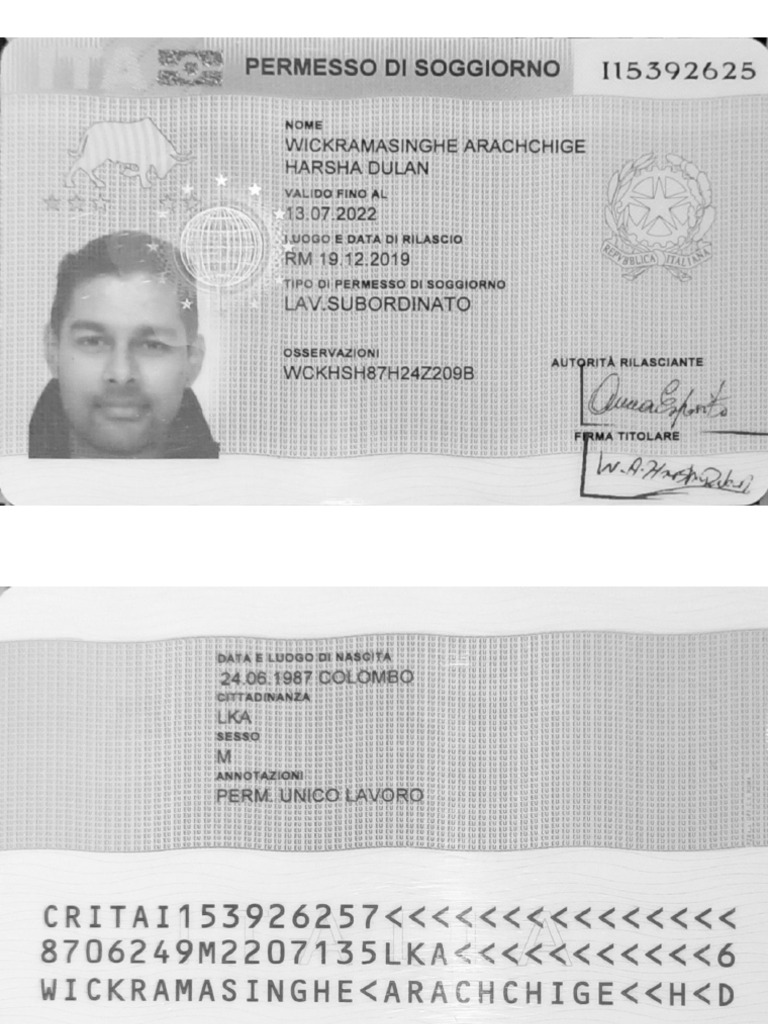 Permesso Di Soggiorno e | PDF