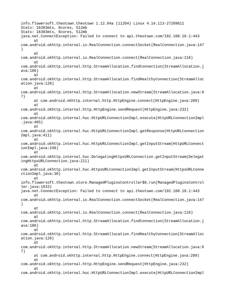 TheoTown API Connection Error Log | PDF