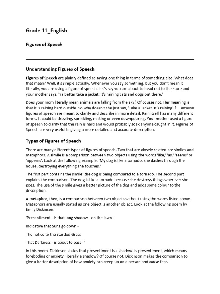 Understanding Figures of Speech | PDF | Speech