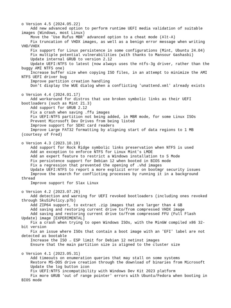 ChangeLog | PDF | Booting | Microsoft Windows