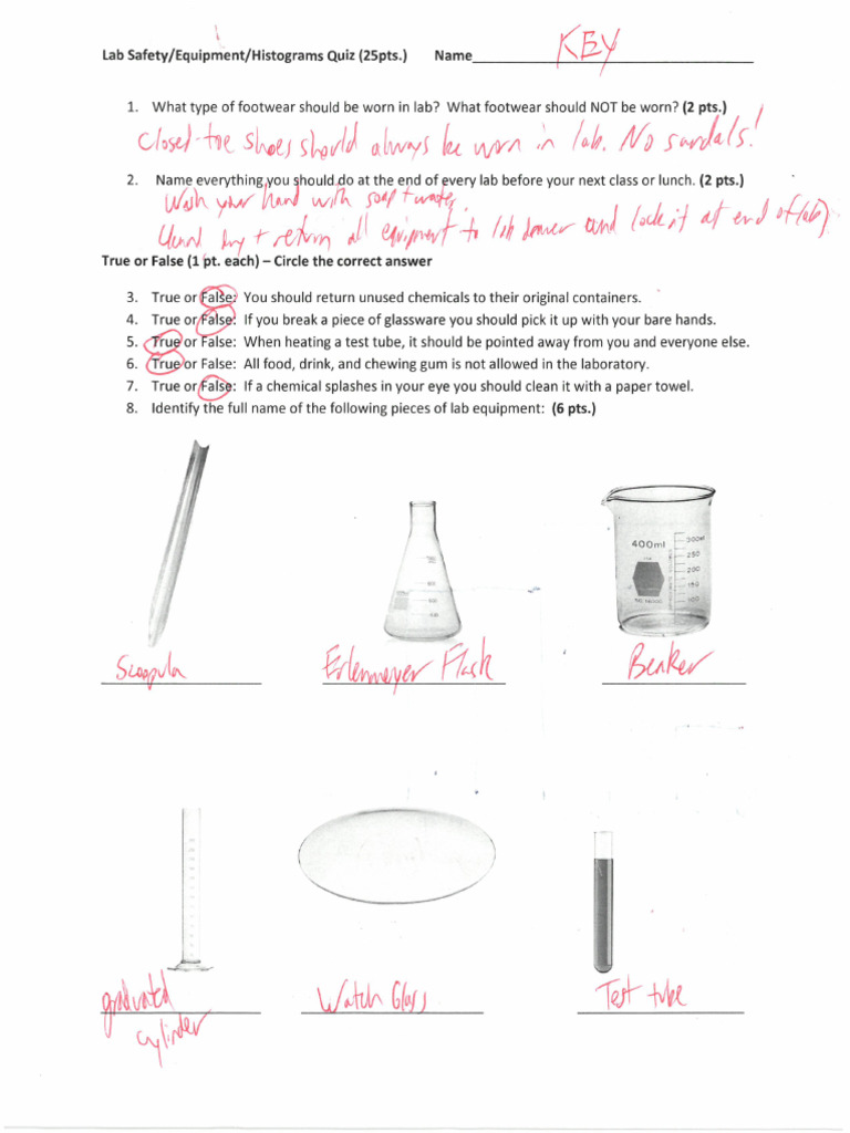 Lab Safety,Equipment,Histogram Quiz - Answer Key | PDF Lab Safety,Equipment,Histogram Quiz - Answer Key | PDF