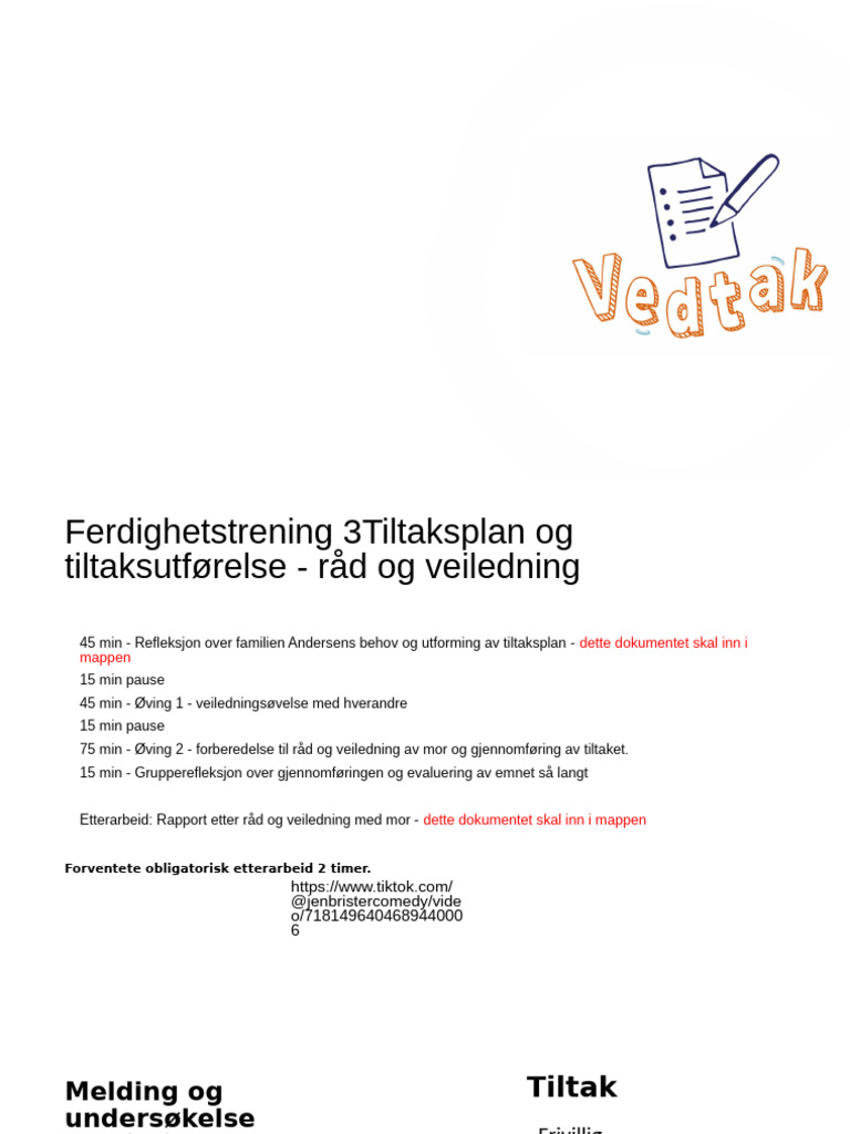 Tiltaksplan Og Vedtak 19.sep | PDF