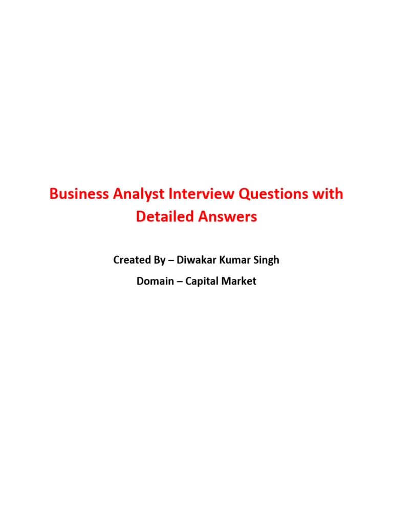 BA Interview Questions and Answers 1700404332 | PDF | Scalability | Risk