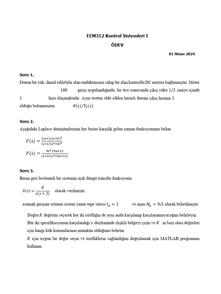 eem312_kontrol_sistemleri_odev | PDF