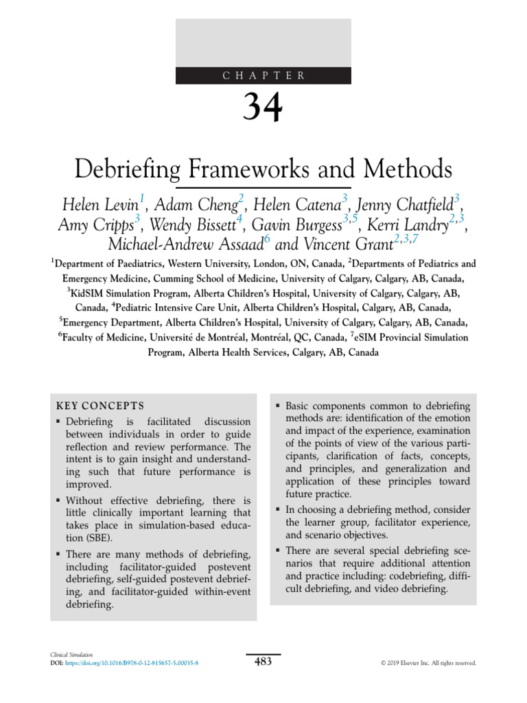 7 - Debriefing Frameworks and Methods | PDF | Learning | Simulation