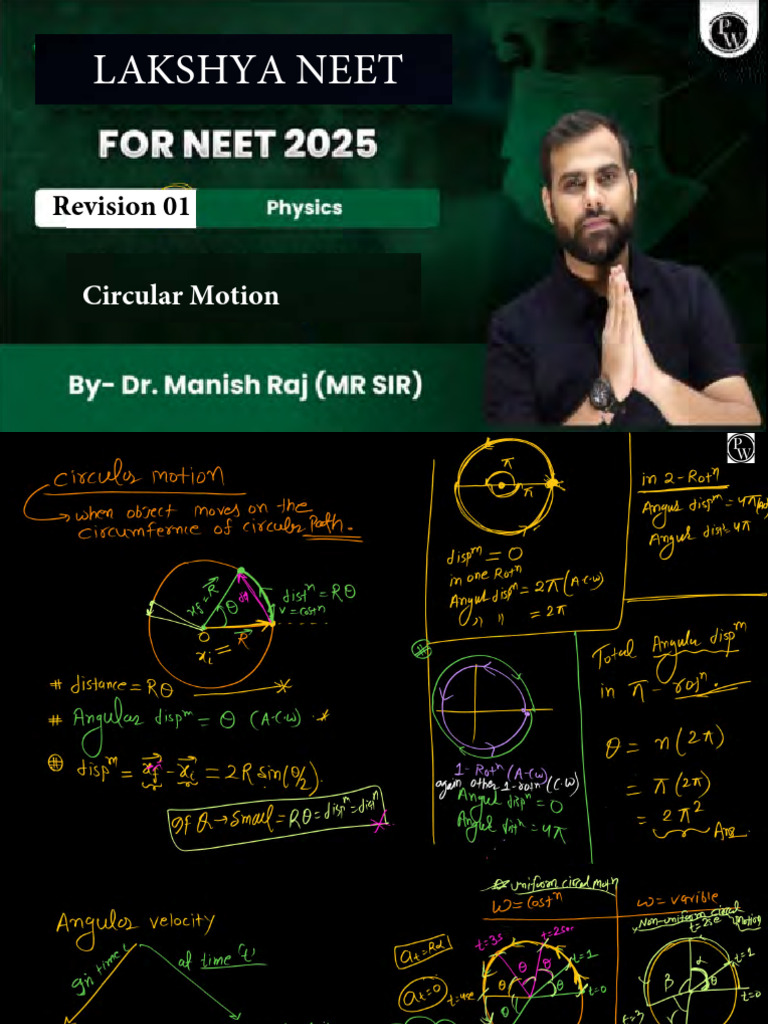 Circular Motion (Revision 01) _ Class Notes __ Lakshya NEET 2025 | PDF