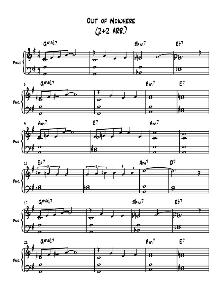 Out of Nowhere 2+2 Arr - Full Score | PDF