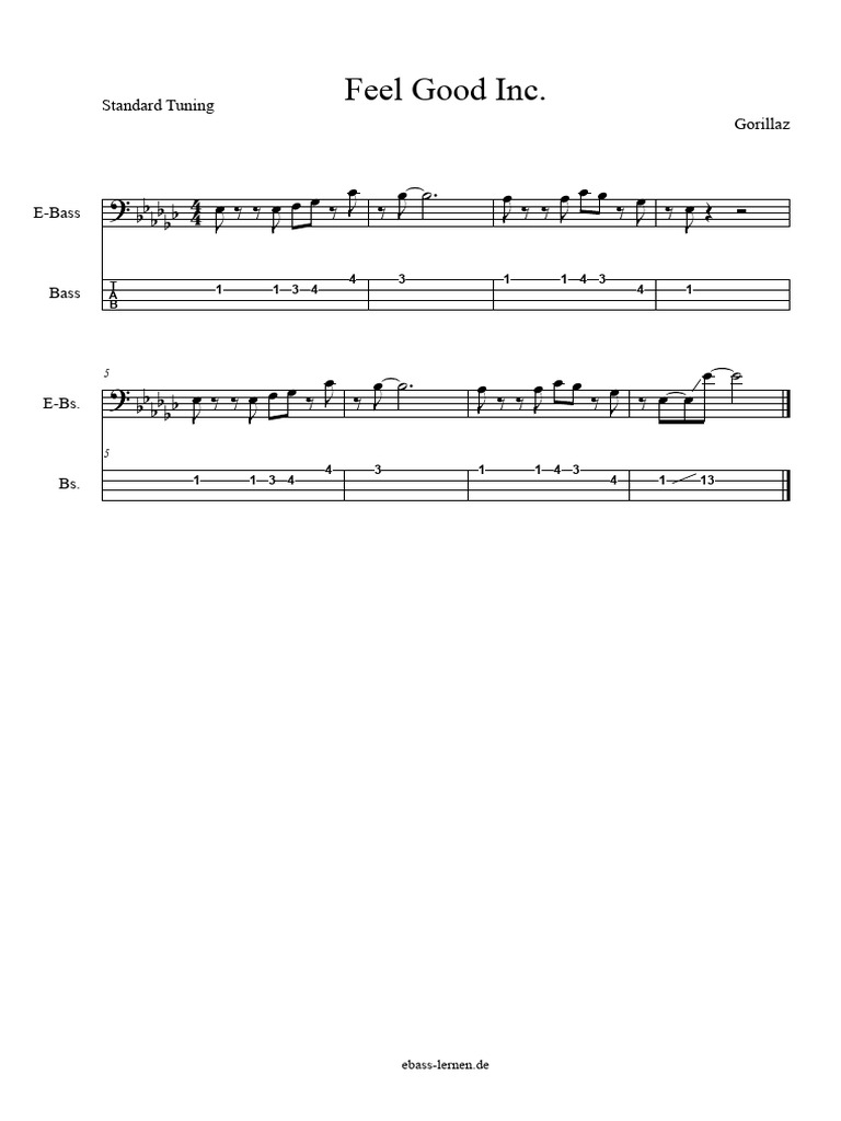 Gorillaz Feel Good Inc. | PDF