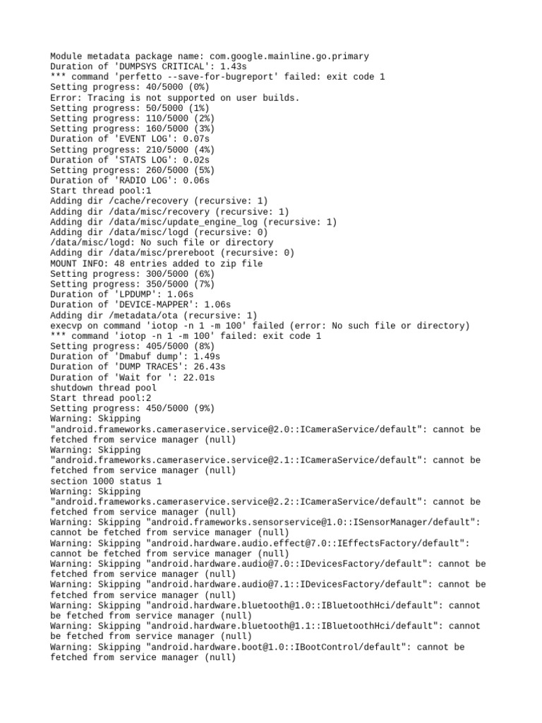 Bugreport Sabahl - G TLAS33.105 290 5 2024 12 11 14 48 35 Dumpstate - Log 18471 | PDF | Computer ...