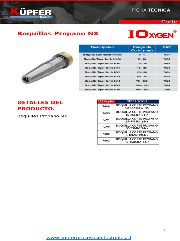 7692-BOQUILLA CORTE PROPANO 50-75MM 3-NX | PDF