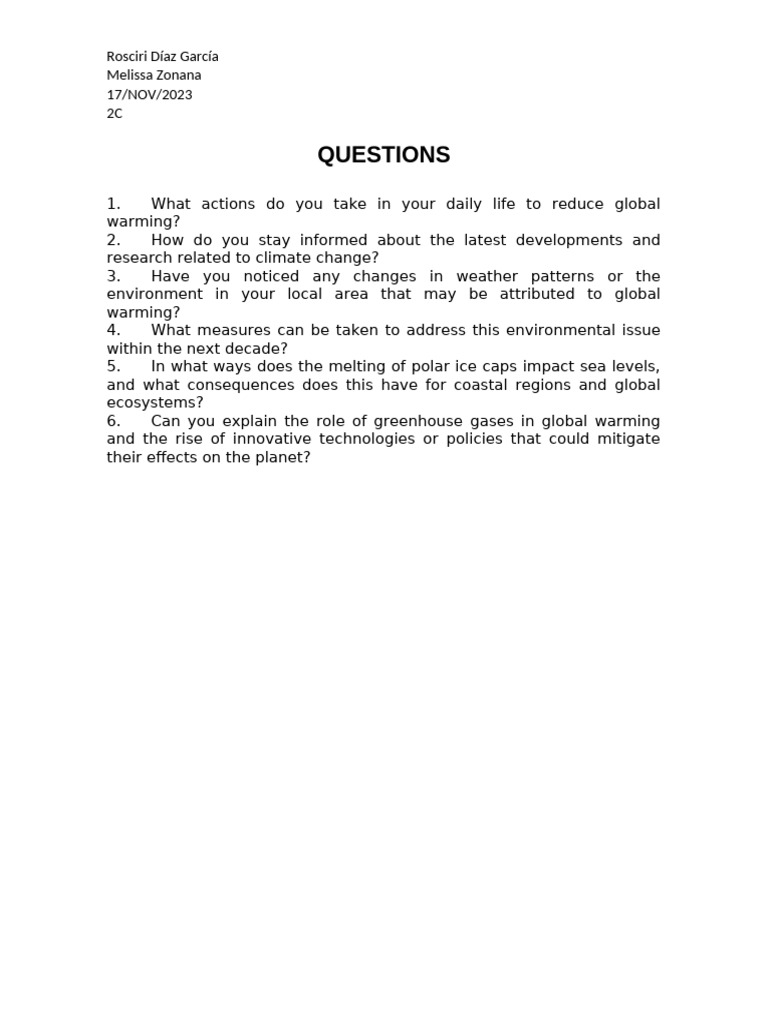 QUESTIONS - Rosciri and Melissa 2C | PDF