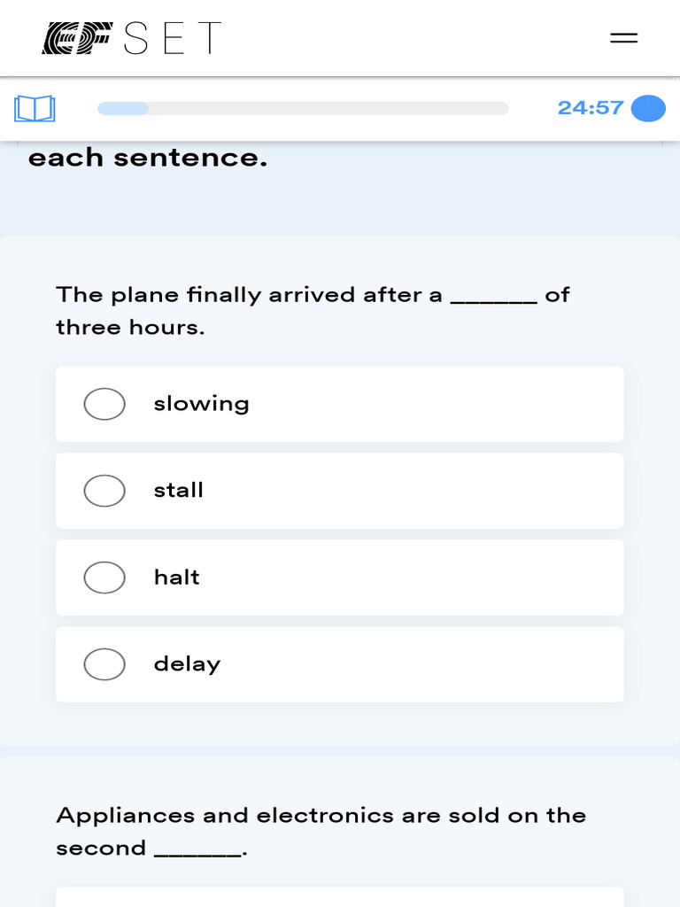 English Sentence Completion Test | PDF