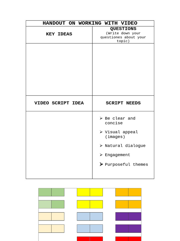 Handout On Working With Video | PDF | Creativity