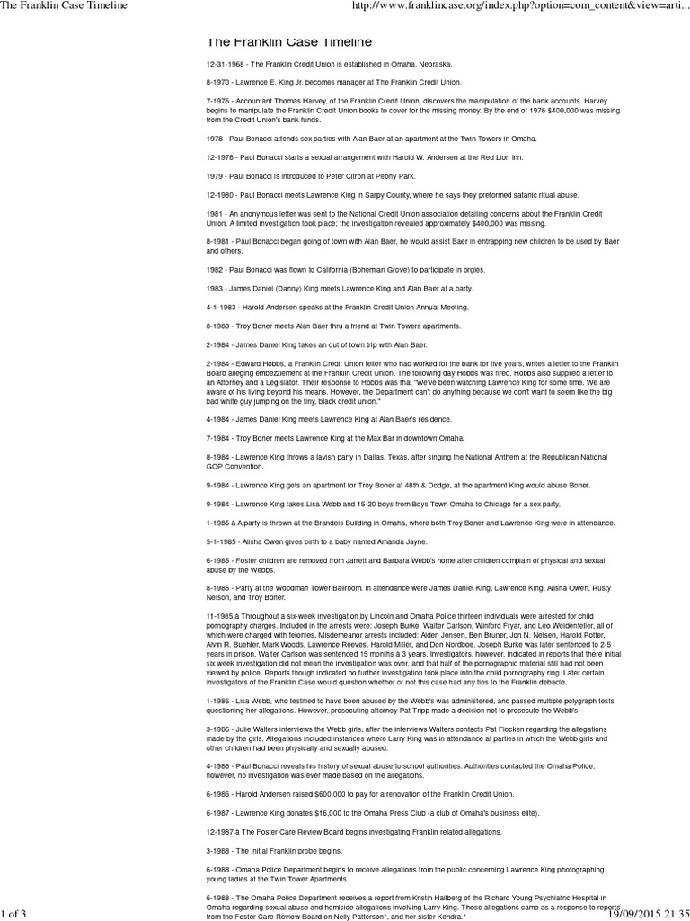 The Franklin Case Timeline | PDF | Crimes | Crime & Violence