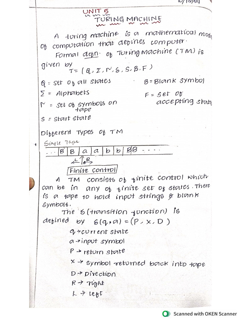 Toc Notes Btech | PDF