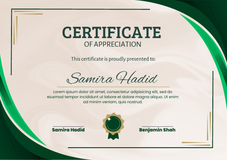 Green Appreciation Certificate.pdf | PDF