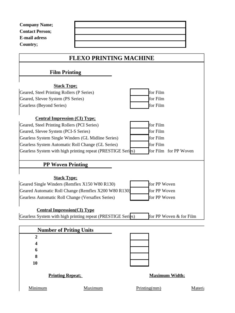 Remak Makina Questionnaire | PDF