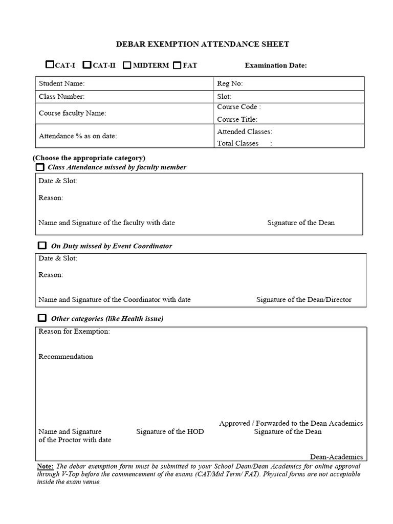 Debar Exemption Form - New - Dec 2023-Updated | PDF