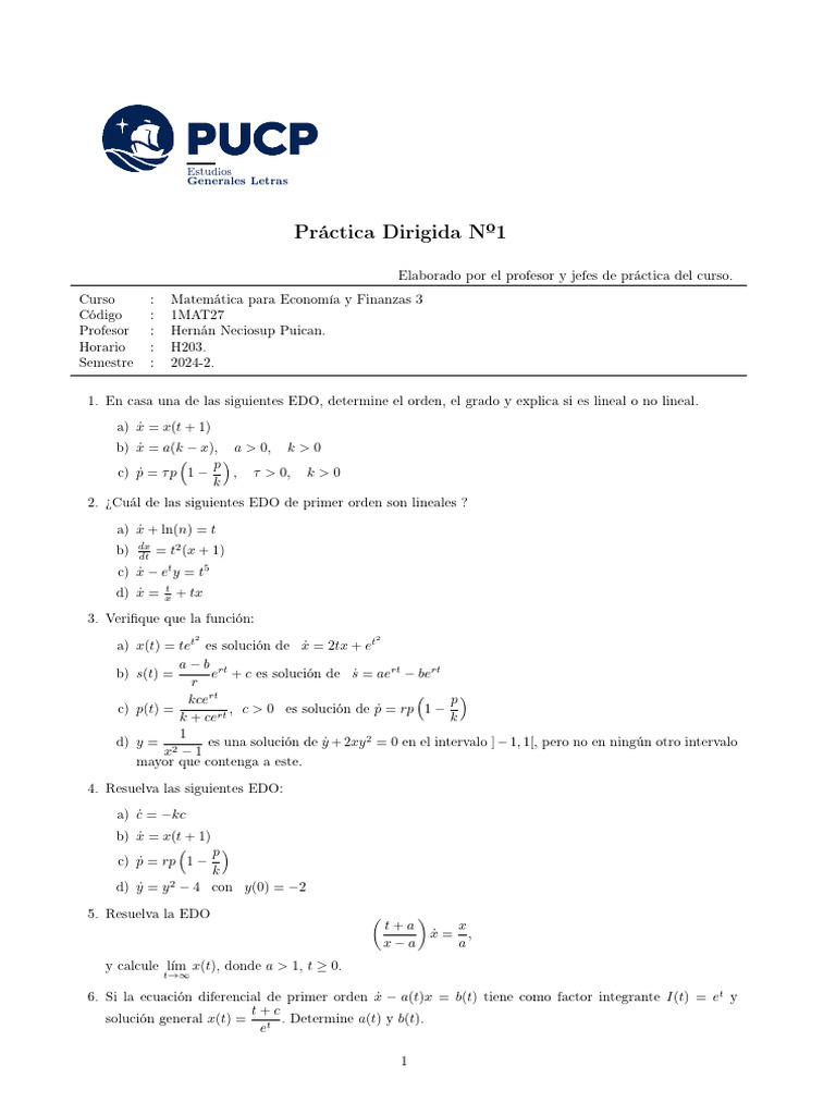 PD1 - Mateco 3 | PDF | Matemáticas | Objetos matemáticos