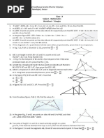 Grade IX Math Worksheet: Triangles | PDF