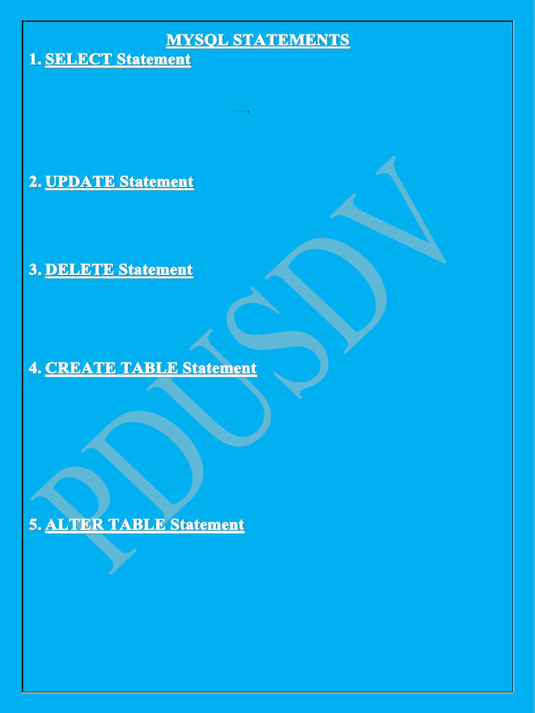 SQL_STATEMENTS | PDF | Data | Databases SQL_STATEMENTS | PDF | Data | Databases
