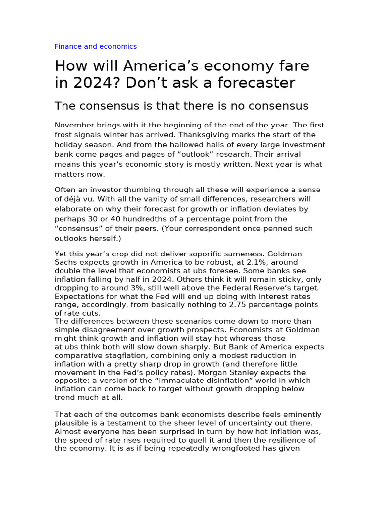 PTECO_2_2023_the economist_How will America’s economy fare in 2024 ... PTECO_2_2023_the economist_How will America’s economy fare in 2024 ...