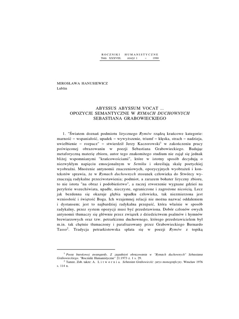 Abyssus Abyssum Vocat Opozycje Sema | PDF