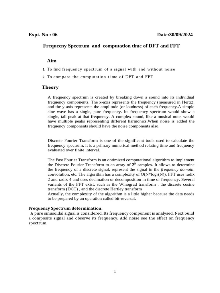EEE22059__6-DSP_ | PDF | Discrete Fourier Transform | Fast Fourier Transform