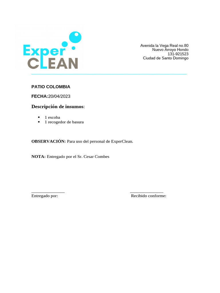 Conduce de Entrega de Productos | PDF