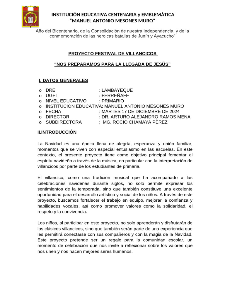 FESTIVAL DE VILLANCICOS y Hoja de Tareas | PDF | Navidad | Villancicos