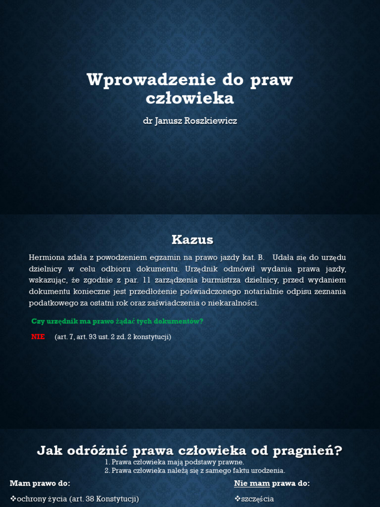 Wprowadzenie Do Praw Czlowieka | PDF