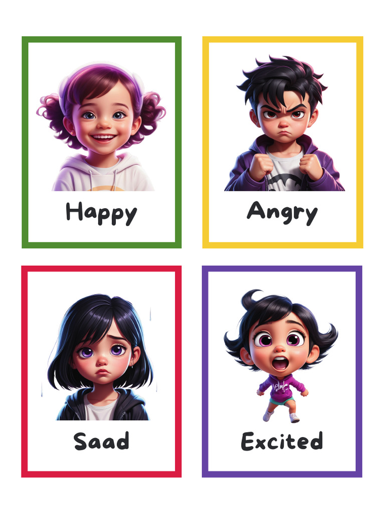 Emotions Recognition Flashcards For Autism Education Speech Therapy and ...