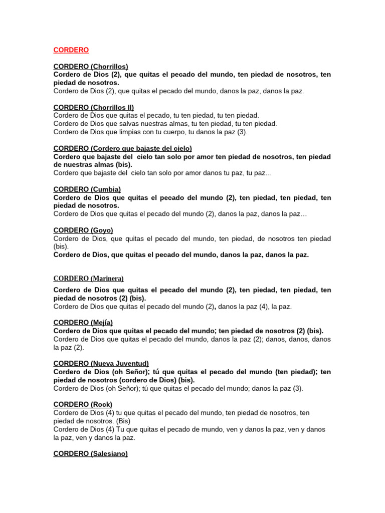 7-Cantos de Cordero | PDF