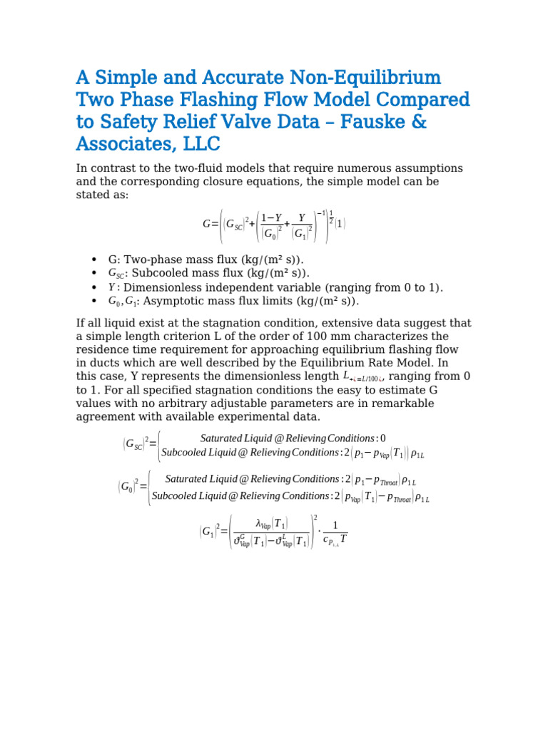 Non-Equilibrium Two-Phase Flow Model | PDF | Non Equilibrium ...