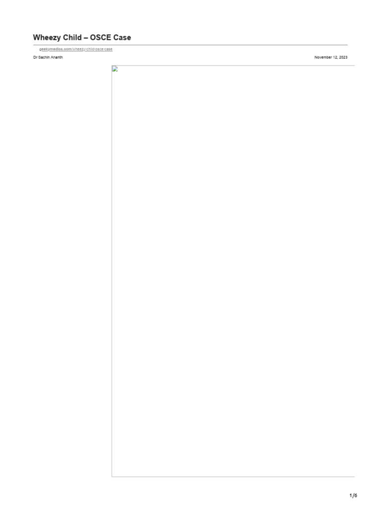 Geekymedics.com-Wheezy Child OSCE Case | PDF | Asthma | Exhalation