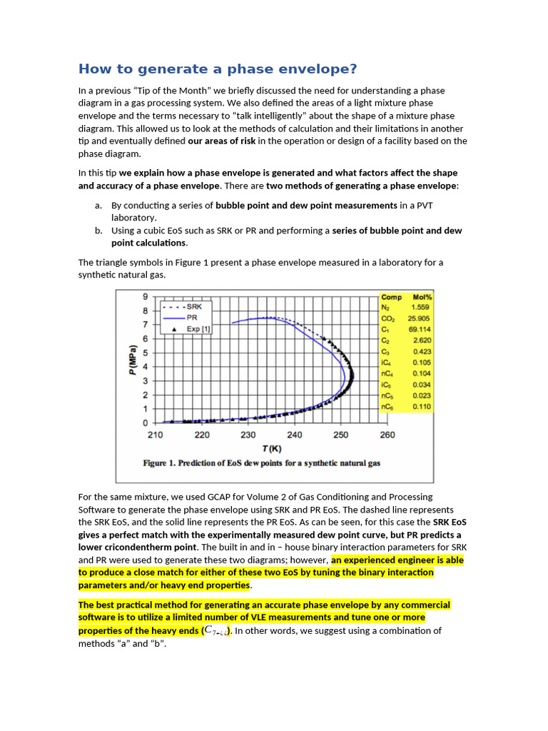 2005 - 09 September How To Generate A Phase Envelope | PDF | Gases ...