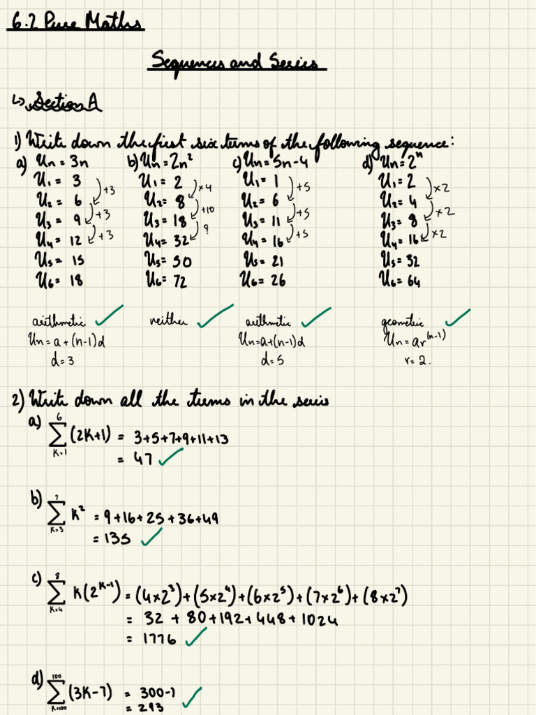 Sequences and Series in Pure Maths | PDF | Mathematics | Mathematical Analysis