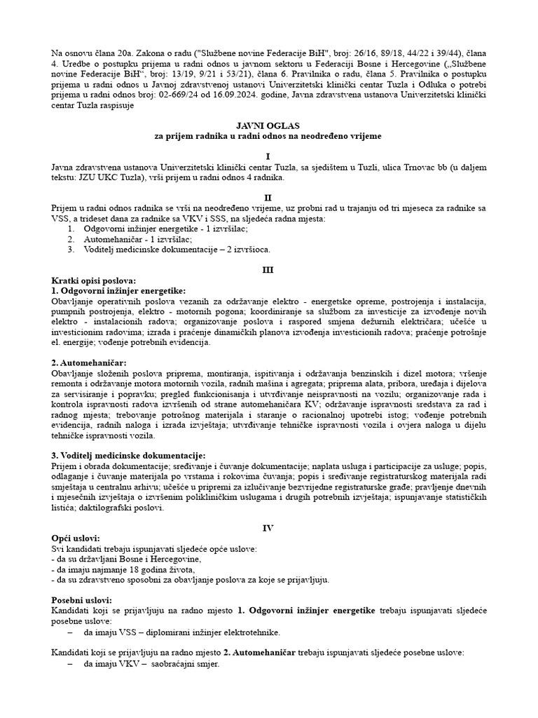 Javni-oglas-za-prijem-radnika-u-radni-odnos-na-neodredeno-vrijeme-VSS ...