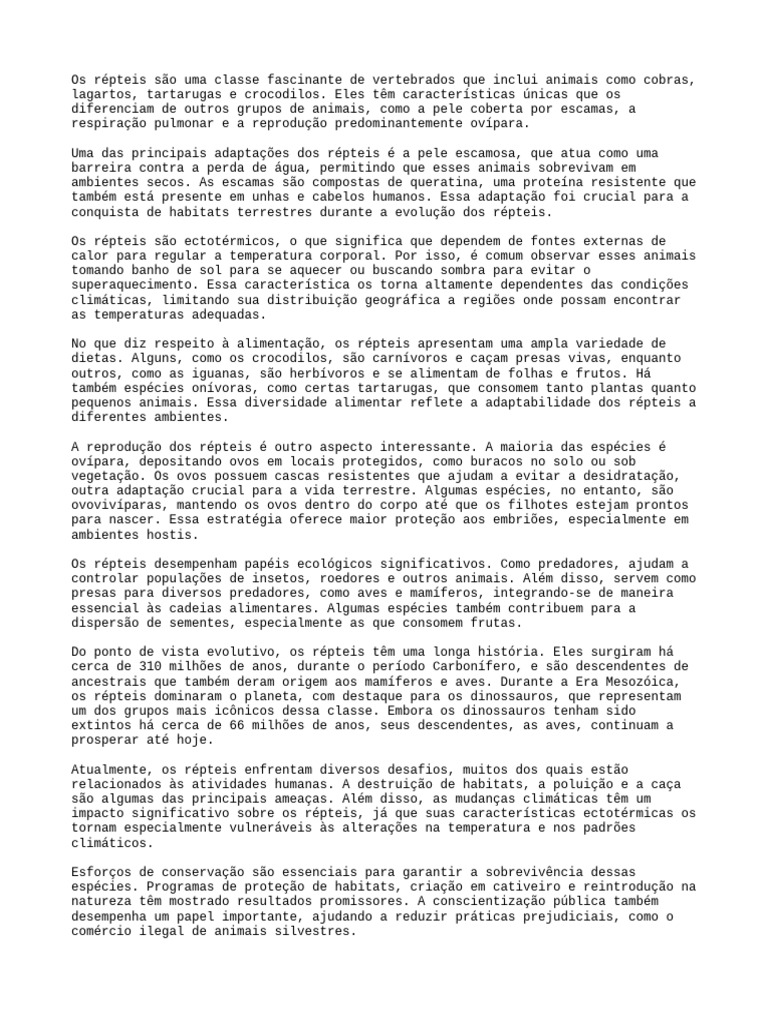 O Incrivel Mundo Reptil | PDF | Réptil | Habitat