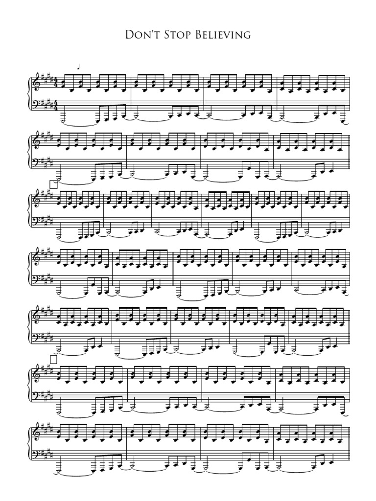 Don T Stop Believing Piano | PDF