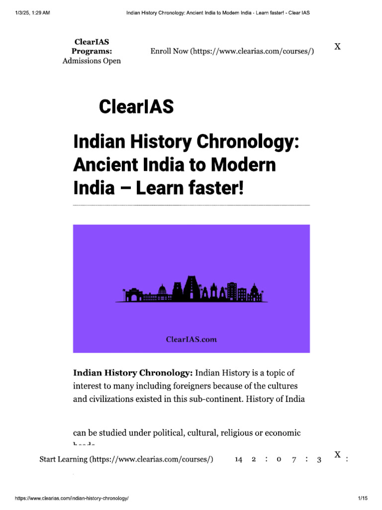ClearIas-Indian History Ancient Part 1 | PDF