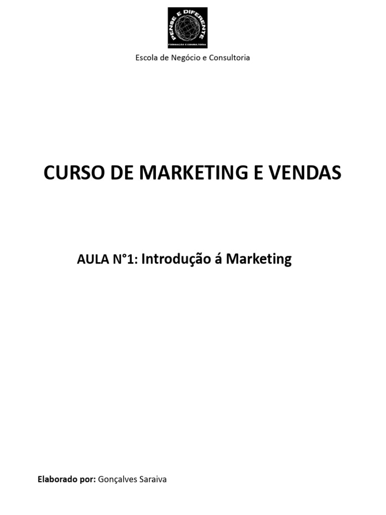 AULA N°1 - CURSO DE MARKETING E VENDAS_081243 | PDF | Marketing ... AULA N°1 - CURSO DE MARKETING E VENDAS_081243 | PDF | Marketing ...