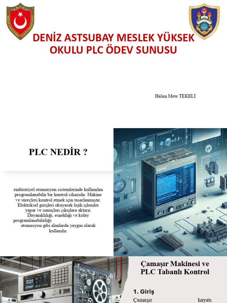 Deniz Astsubay Meslek Yüksek: Okulu PLC Ödev Sunusu | PDF